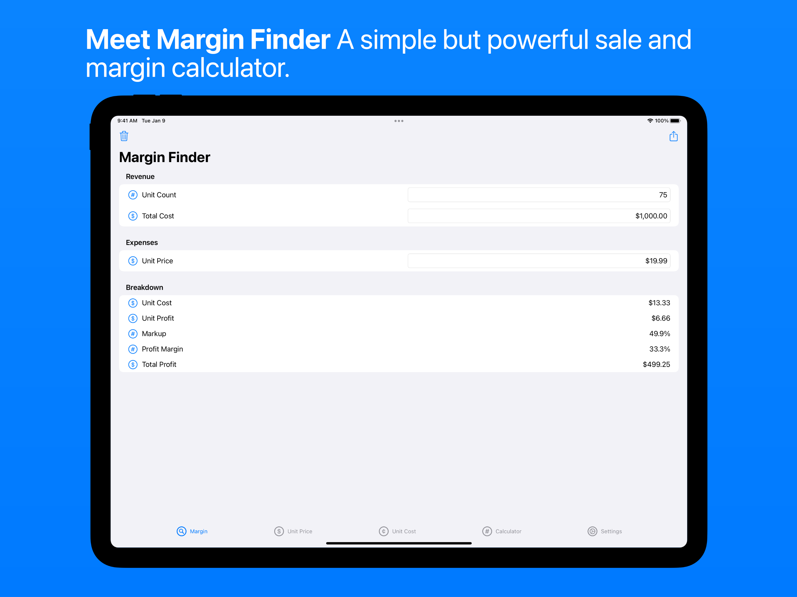 Margin Finder Press Kit